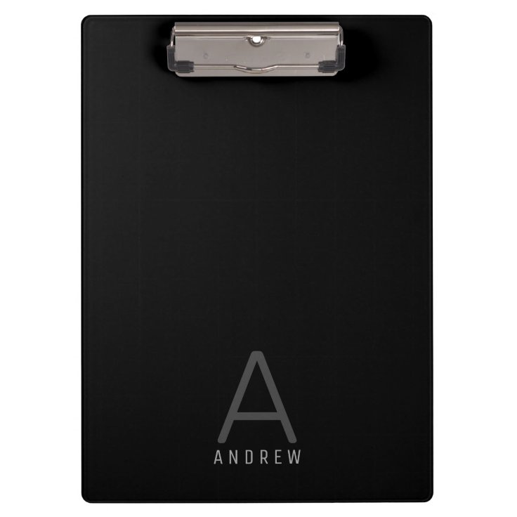 Elegant Modern Black Personalized Name Clipboard | Zazzle