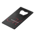Elegant Modern Black Red Script Monogram Credit Card Bottle Opener | Zazzle
