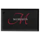 Elegant Modern Black Red Script Monogram Place Card Holder | Zazzle