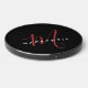 Elegant Modern Black Red Script Monogram Wireless Charger | Zazzle