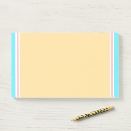 Elegant Modern Blank Template Blue Pink Yellow Post-it Notes | Zazzle