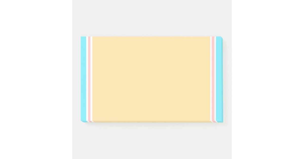 Elegant Modern Blank Template Blue Pink Yellow Post-it Notes | Zazzle