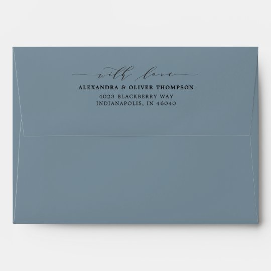Elegant Modern Blue Floral Pre-Addressed Envelope | Zazzle.com