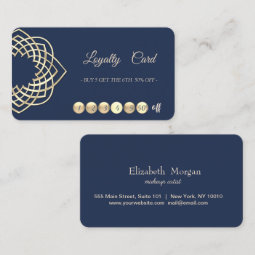 Elegant Modern Blue Gold Loyalty Card | Zazzle
