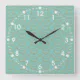 Elegant Modern Blue Orange Circles Wavy Stripes Square Wall Clock | Zazzle