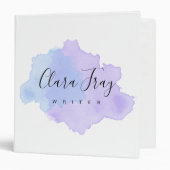 Elegant modern blue & purple watercolor writer 3 ring binder | Zazzle