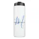 Elegant Modern Blue Script Monogram Thermal Tumbler | Zazzle