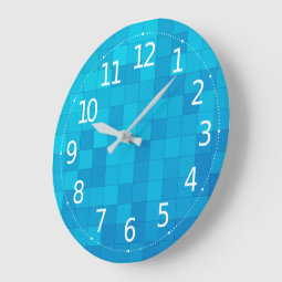 Elegant Modern Blue Squares | Wall Clock | Zazzle