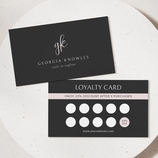 Elegant Modern Blush Pink Reward Loyalty Card | Zazzle
