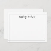 Elegant Modern Border Square Black and White Note Card | Zazzle