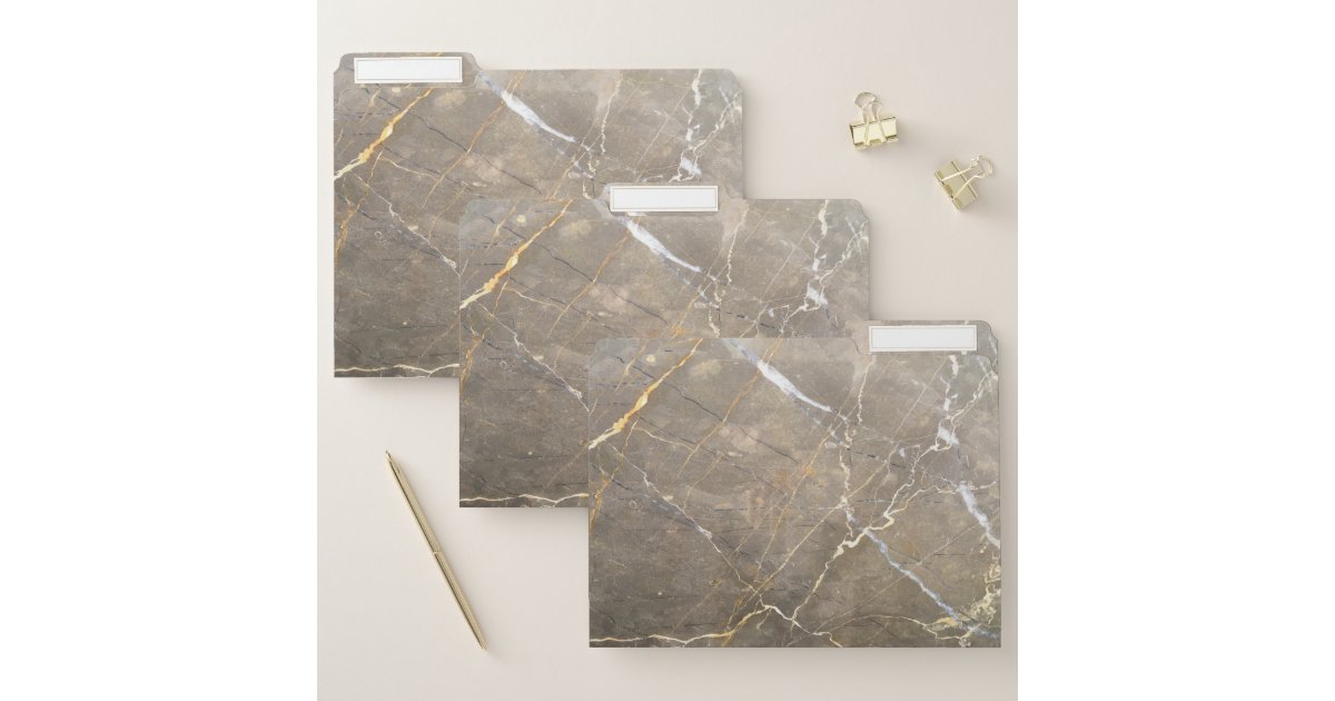 Elegant Modern Brown Marble Stone Texture File Folder | Zazzle