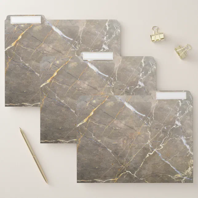 Elegant Modern Brown Marble Stone Texture File Folder | Zazzle