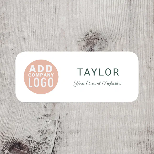 Elegant Modern Business Logo Staff Employees Name Tag | Zazzle