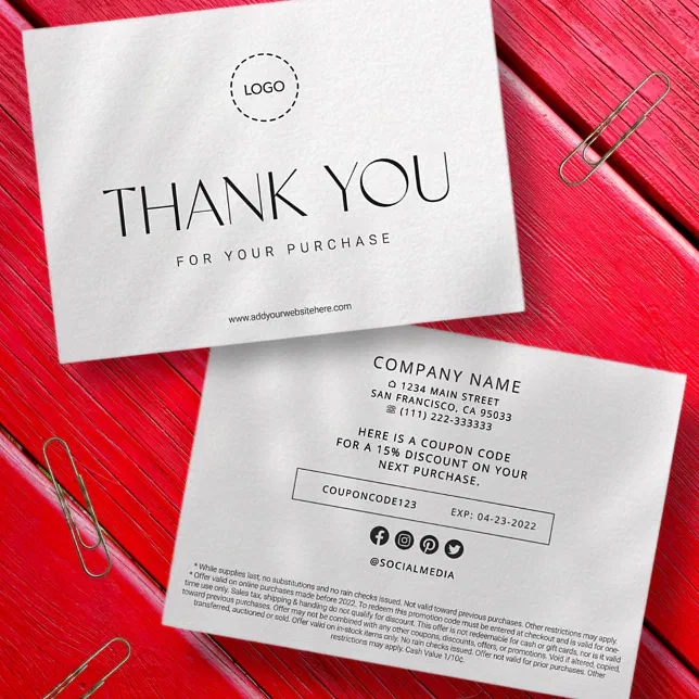 Elegant Modern Business Promo Coupon Ad Campaign Note Card | Zazzle