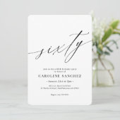 Elegant Modern Calligraphy 60th Birthday Invitation | Zazzle