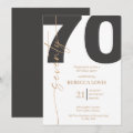 Elegant Modern Calligraphy 70th Adult Birthday Invitation | Zazzle
