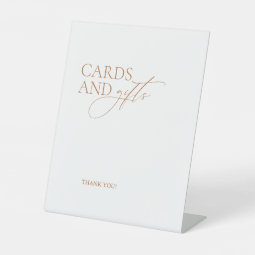 Elegant Modern Calligraphy Cards and Gifts Wedding Pedestal Sign | Zazzle