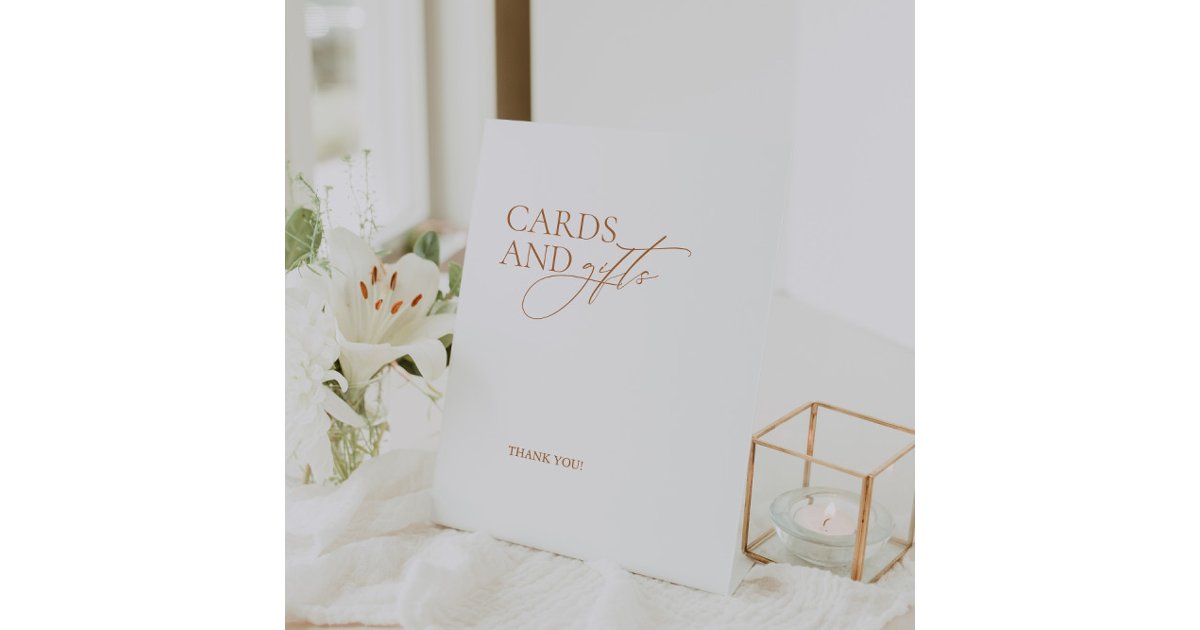 Elegant Modern Calligraphy Cards and Gifts Wedding Pedestal Sign | Zazzle