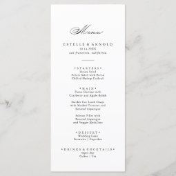 Elegant Modern Calligraphy Dinner Menu | Zazzle