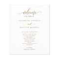 Elegant Modern Calligraphy Gold Wedding Program | Zazzle