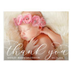 Modern Calligraphy New Baby Thank You Postcard | Zazzle.com