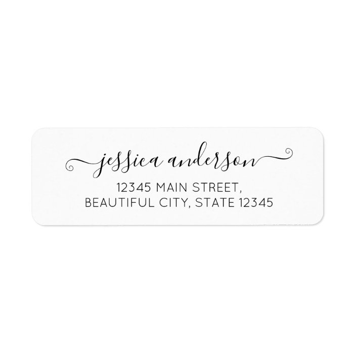 Elegant Modern Calligraphy Script Black Gray Label | Zazzle.com