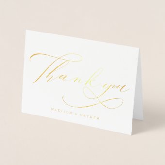 Elegant Modern Calligraphy Script Foil Card | Zazzle