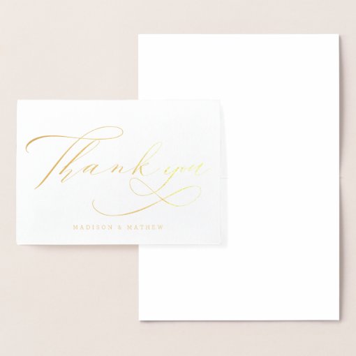 Elegant Modern Calligraphy Script Foil Card | Zazzle