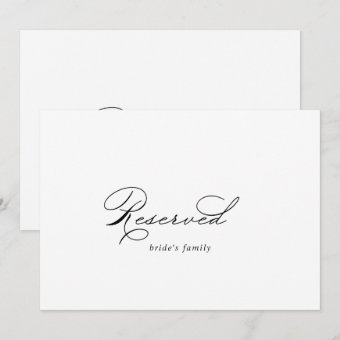 Elegant Modern Calligraphy Wedding Reserved Sign | Zazzle