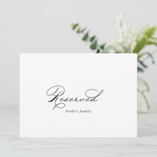 Elegant Modern Calligraphy Wedding Reserved Sign | Zazzle
