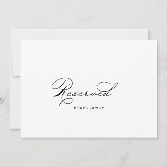 Elegant Modern Calligraphy Wedding Reserved Sign | Zazzle.com