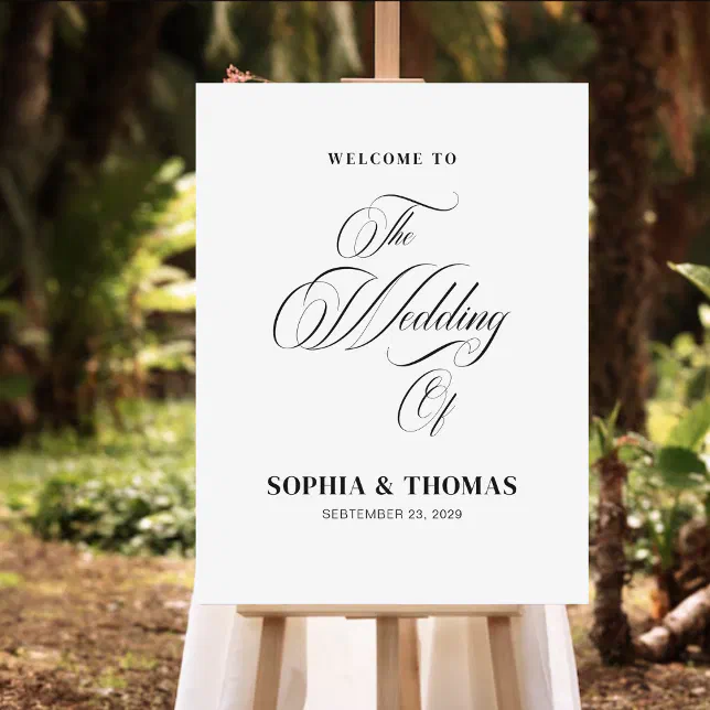 Elegant Modern Calligraphy Wedding Welcome Sign | Zazzle
