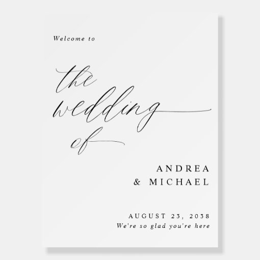 Elegant Modern Calligraphy Wedding Welcome Sign | Zazzle