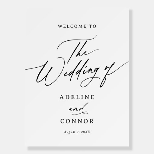 Elegant Modern Calligraphy Wedding Welcome Sign | Zazzle
