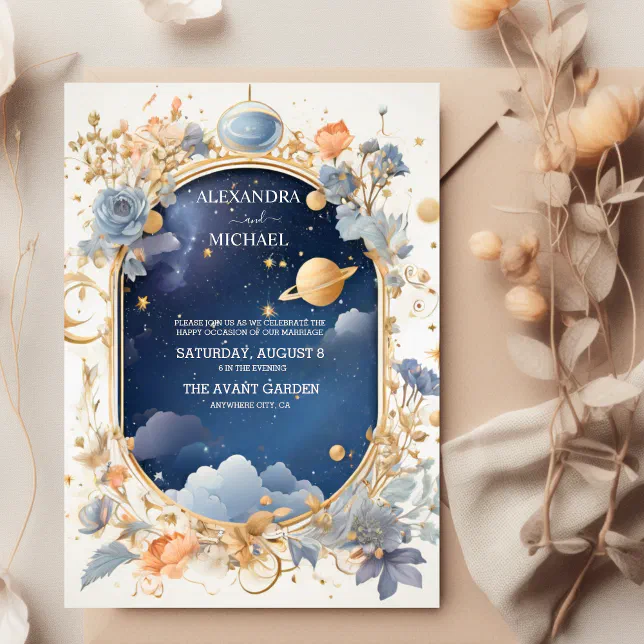Elegant, Modern Celestial Constellations Wedding Invitation | Zazzle