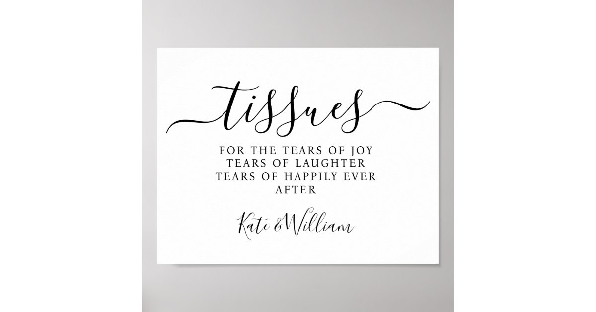Elegant modern ceremony tissues wedding sign | Zazzle