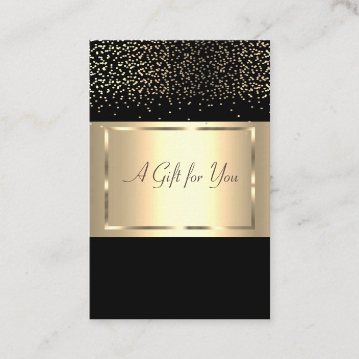 Elegant Modern Chic Gold Frame, Confetti Discount Card | Zazzle.com