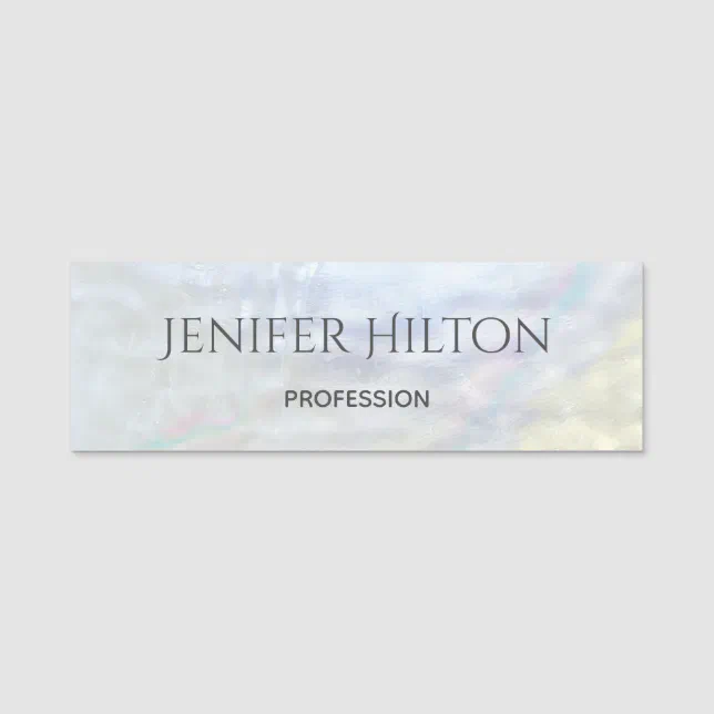 Elegant modern chic holographic name tag | Zazzle