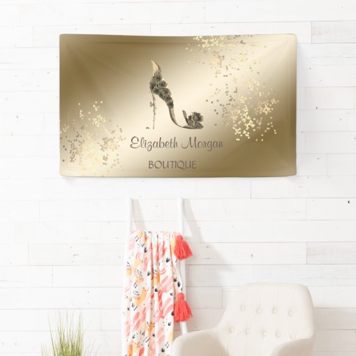 Elegant Modern Chic ,Luminous,Flowers High Heel Banner | Zazzle