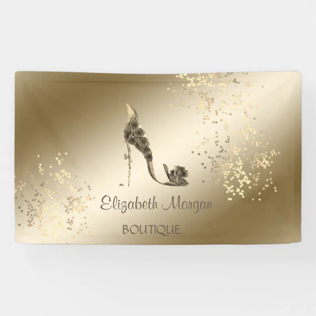 Elegant Modern Chic ,Luminous,Flowers High Heel Banner | Zazzle