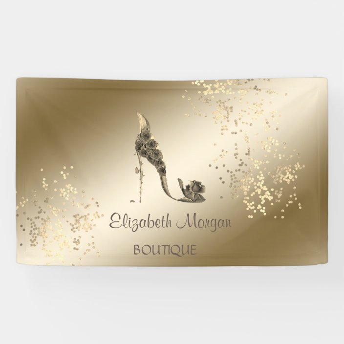 Elegant Modern Chic ,Luminous,Flowers High Heel Banner | Zazzle.com