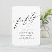Elegant Modern Chic Script 50th Birthday Invitation | Zazzle
