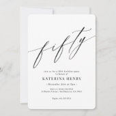 Elegant Modern Chic Script 50th Birthday Invitation | Zazzle