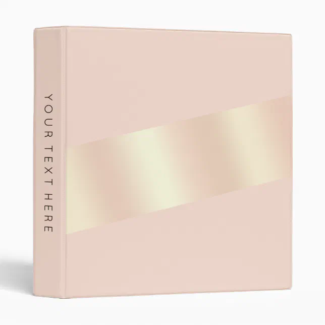 Elegant modern chick blush pink rose gold striped 3 ring binder | Zazzle