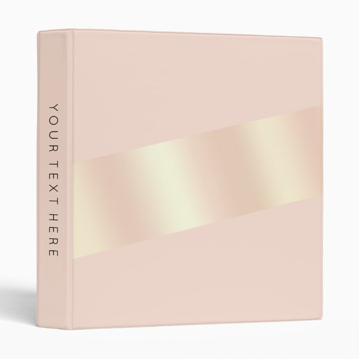Elegant modern chick blush pink rose gold striped 3 ring binder | Zazzle