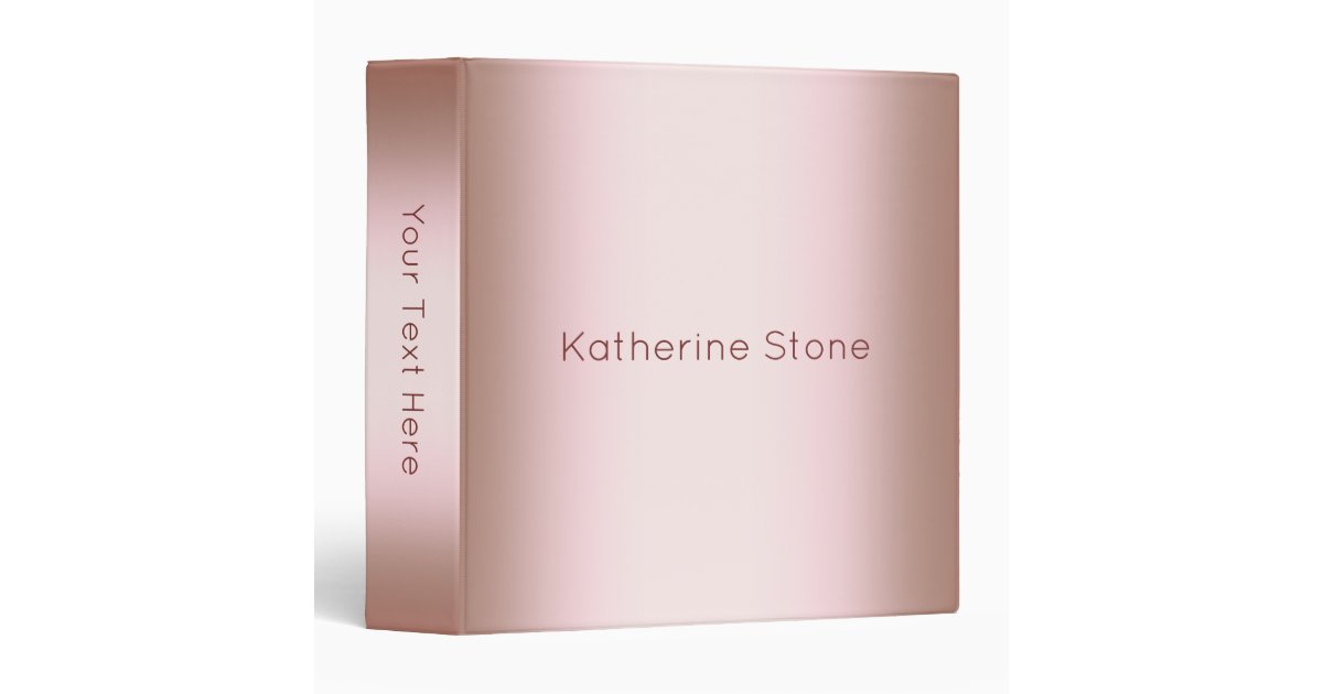 Elegant modern chick plain rose gold 3 ring binder | Zazzle