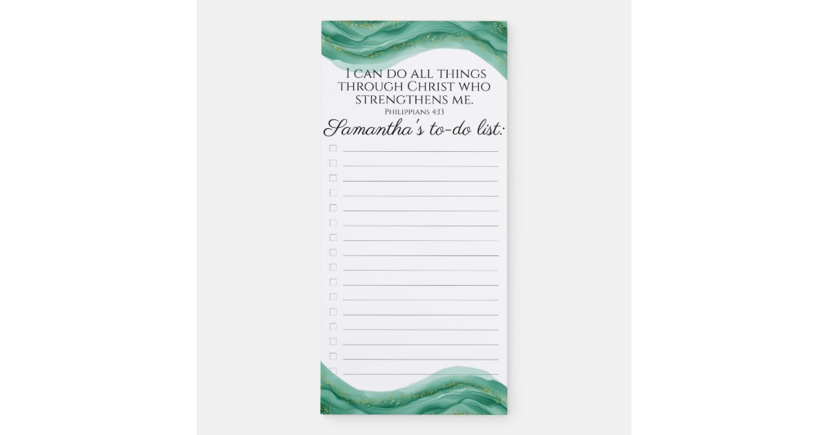 Elegant Modern Christian Bible Verse Philippians Magnetic Notepad | Zazzle