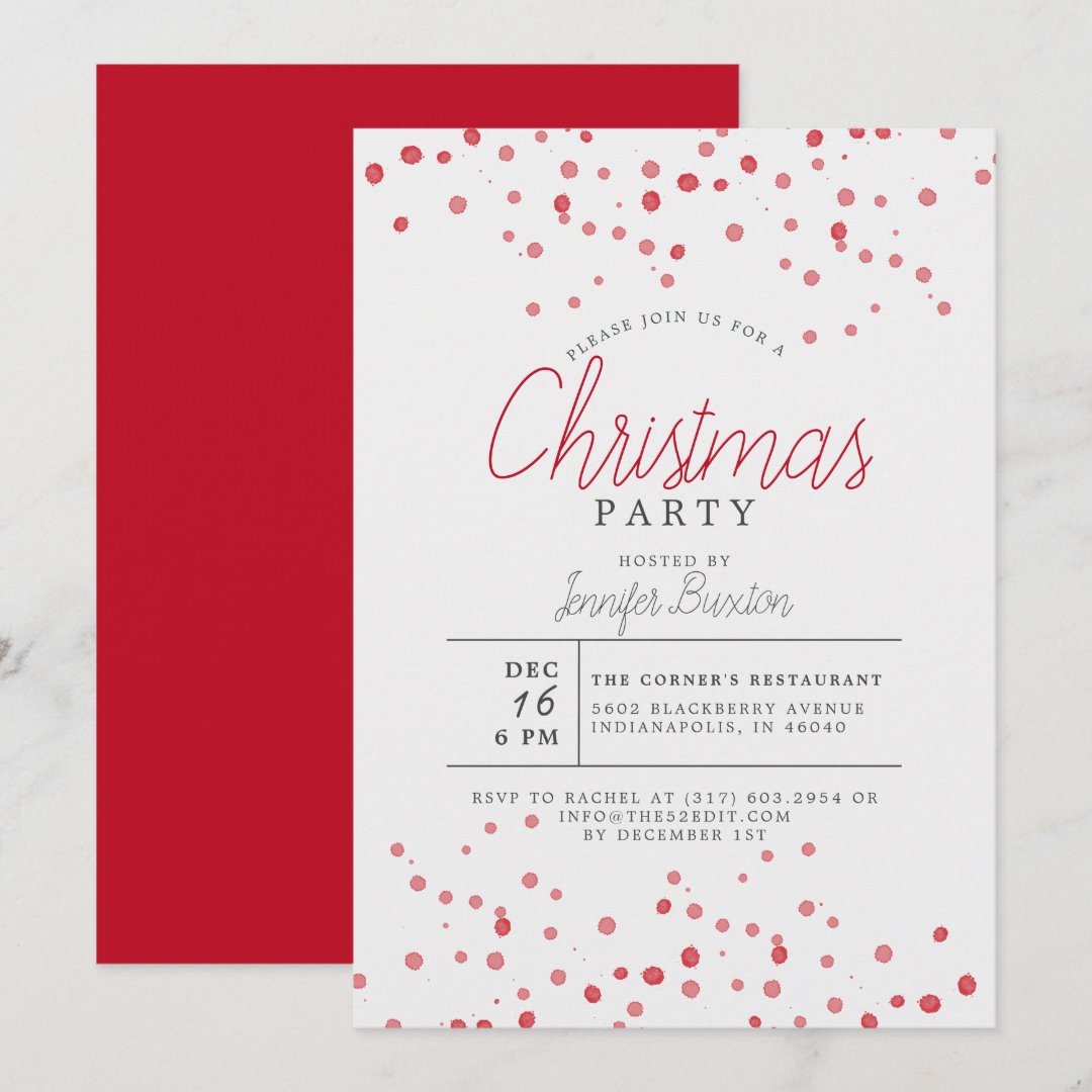Elegant Modern Christmas Typography Holiday Party Invitation | Zazzle