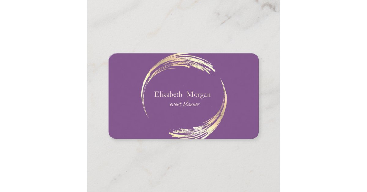 Elegant Modern Circle Violet,Gold Business Card | Zazzle