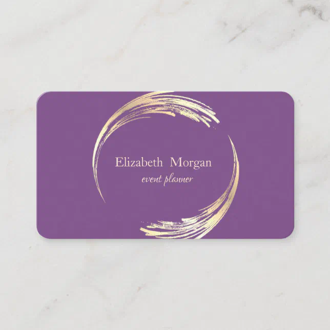 Elegant Modern Circle Violet,Gold Business Card | Zazzle